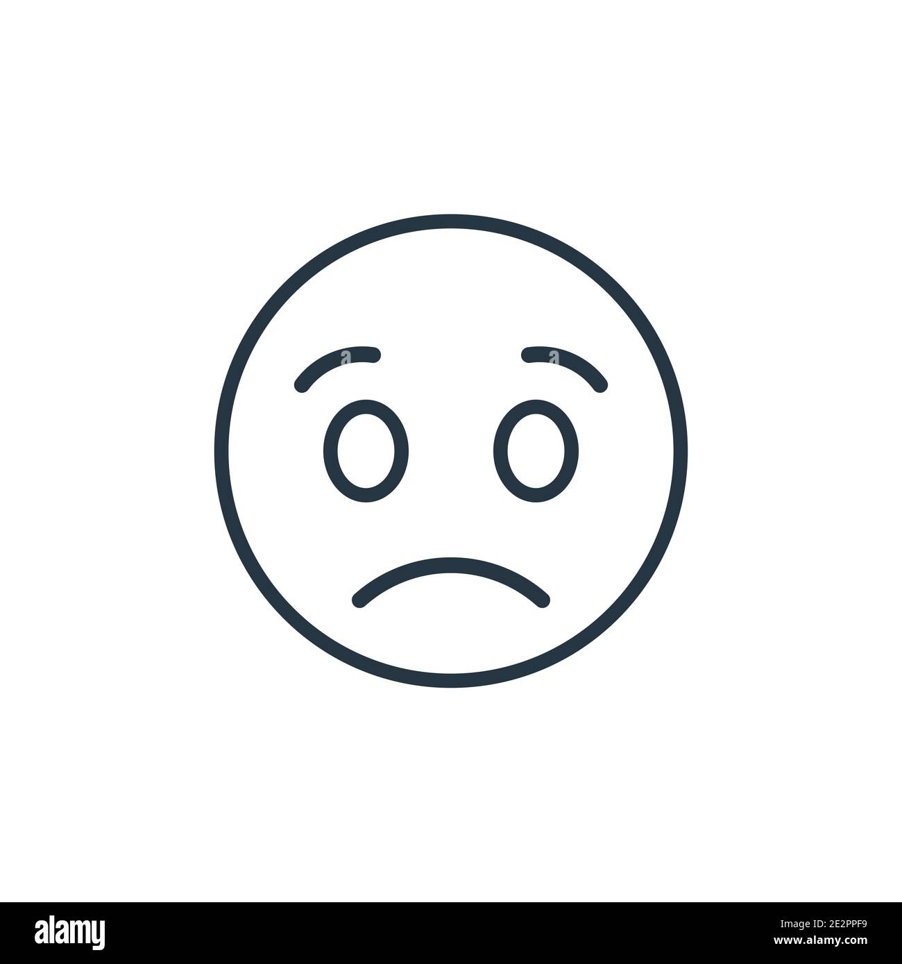 Sad emoji outline vector icon. Thin line black sad emoji icon, flat ...