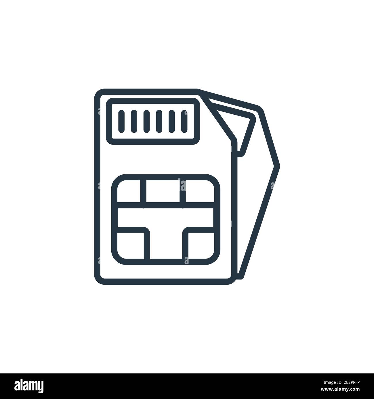 Sim outline vector icon. Thin line black sim icon, flat vector simple ...