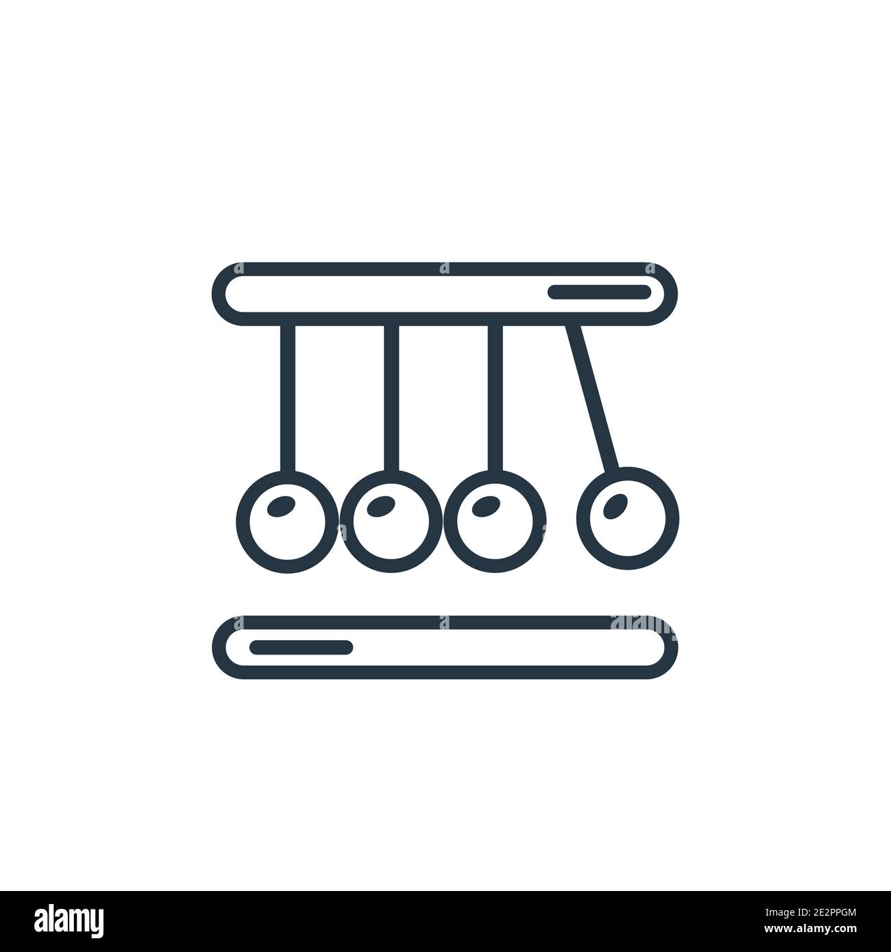 Newton cradle outline vector icon. Thin line black newton cradle icon, flat vector simple ...