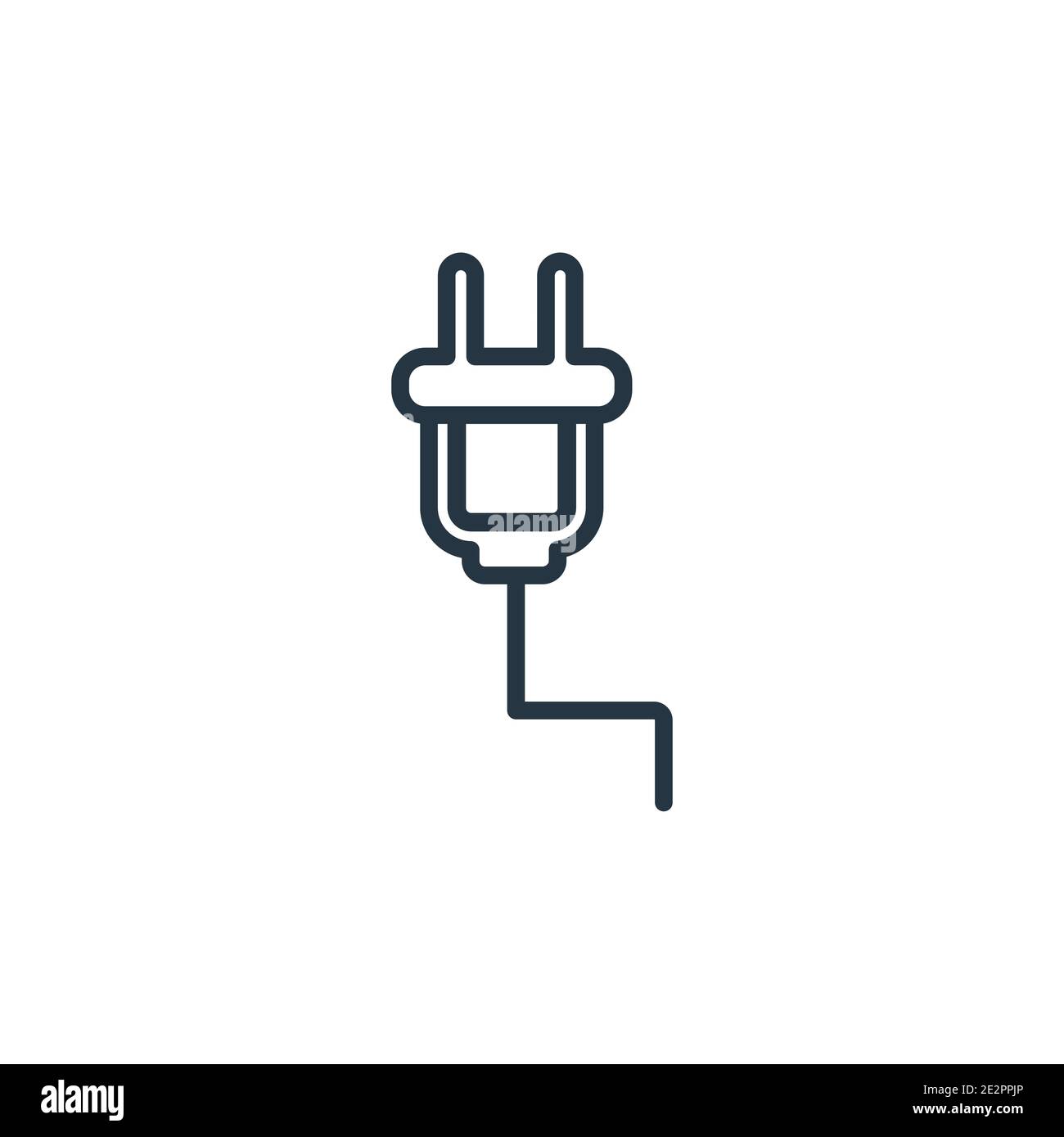 Plug outline vector icon. Thin line black plug icon, flat vector simple ...