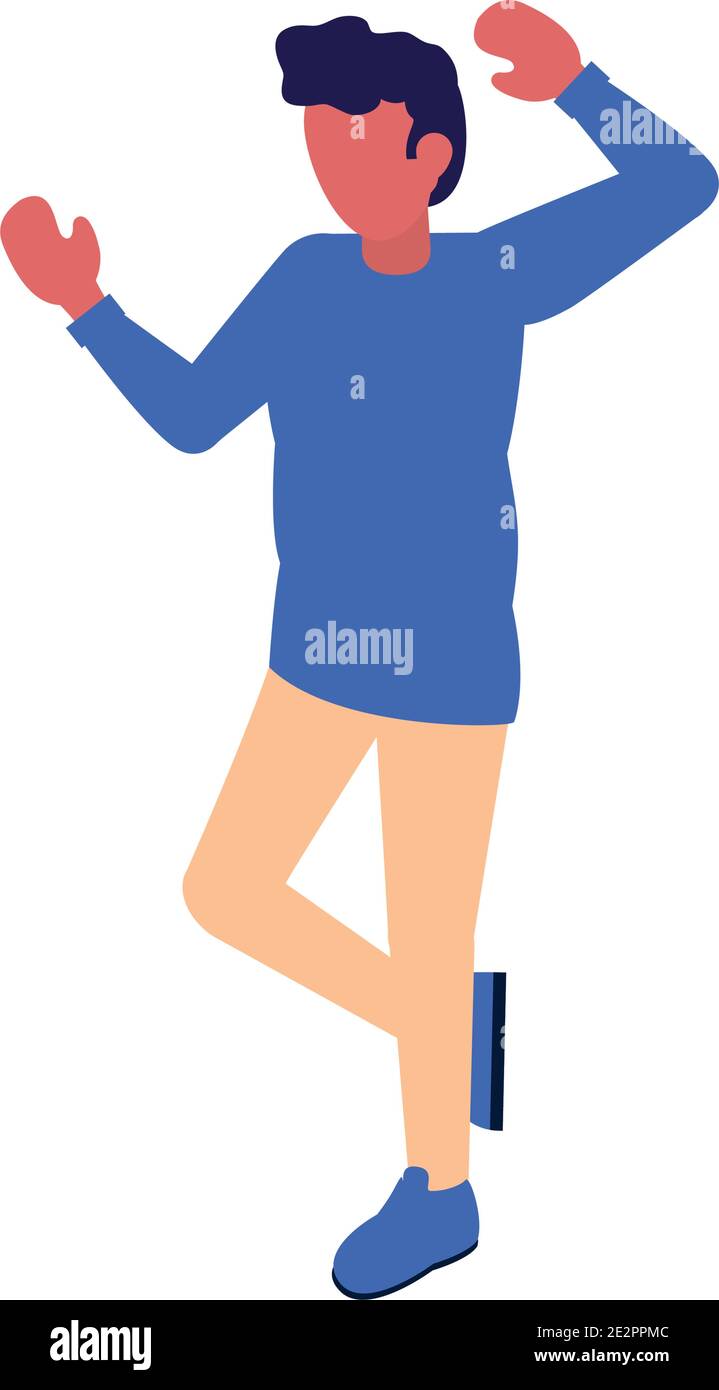 man dancing icon over white background, colorful design, vector ...