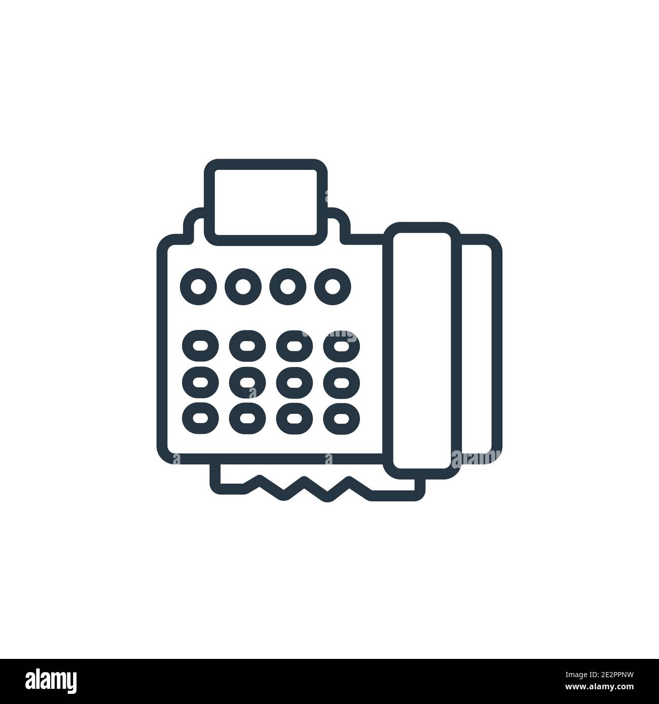 Fax machine outline vector icon. Thin line black fax machine icon, flat ...