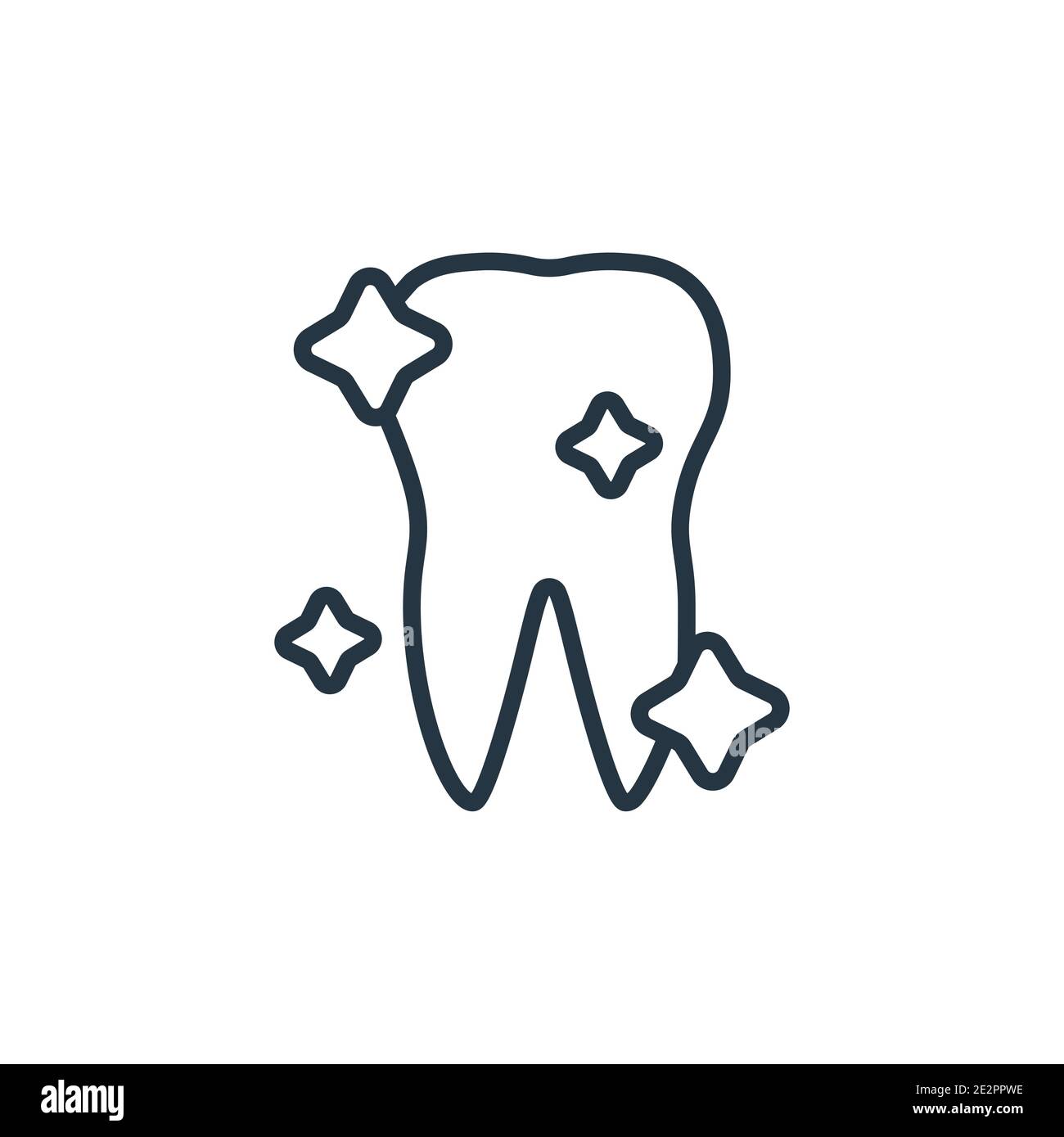 Shiny tooth outline vector icon. Thin line black shiny tooth icon, flat ...