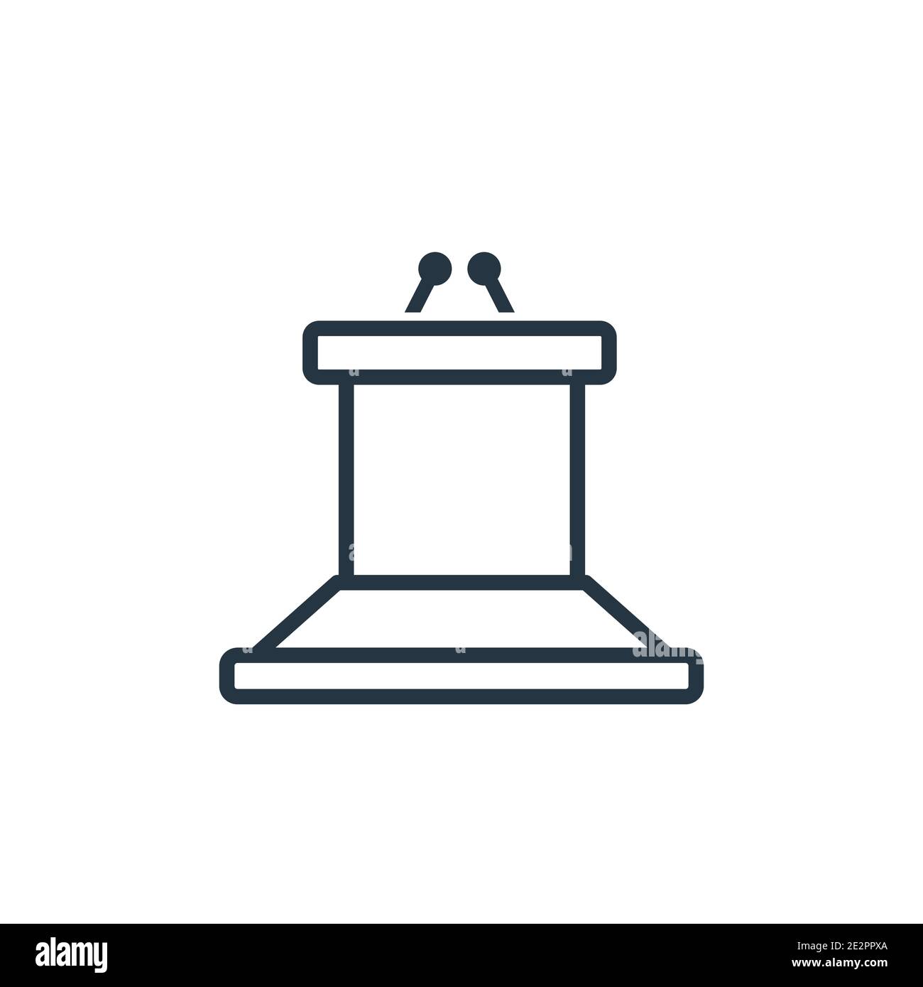 Podium outline vector icon. Thin line black podium icon, flat vector ...