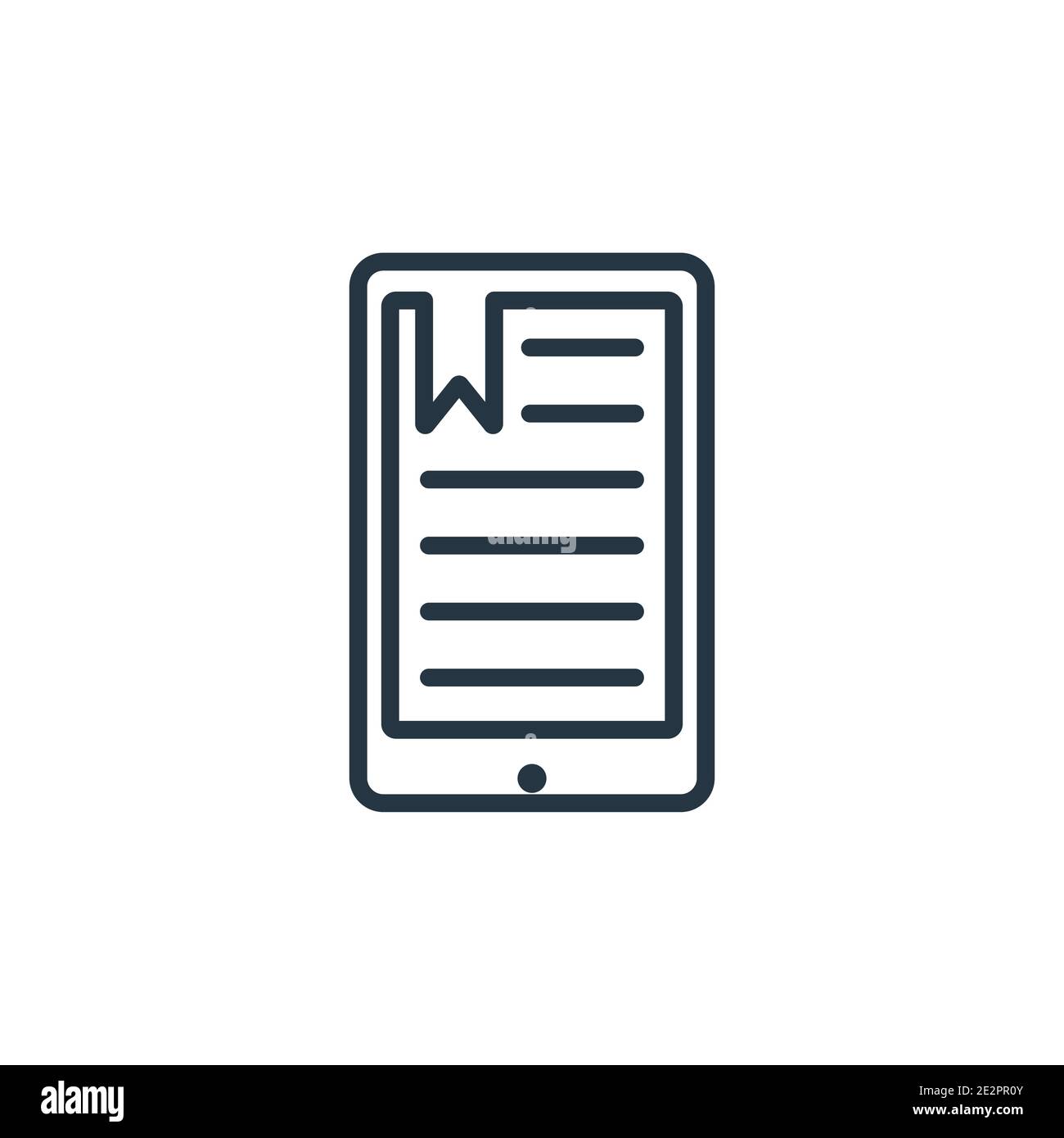 Tactile tablet outline vector icon. Thin line black tactile tablet icon ...