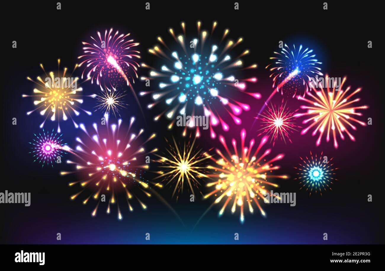 Fireworks festival colorful firework Stock Vector Images - Alamy