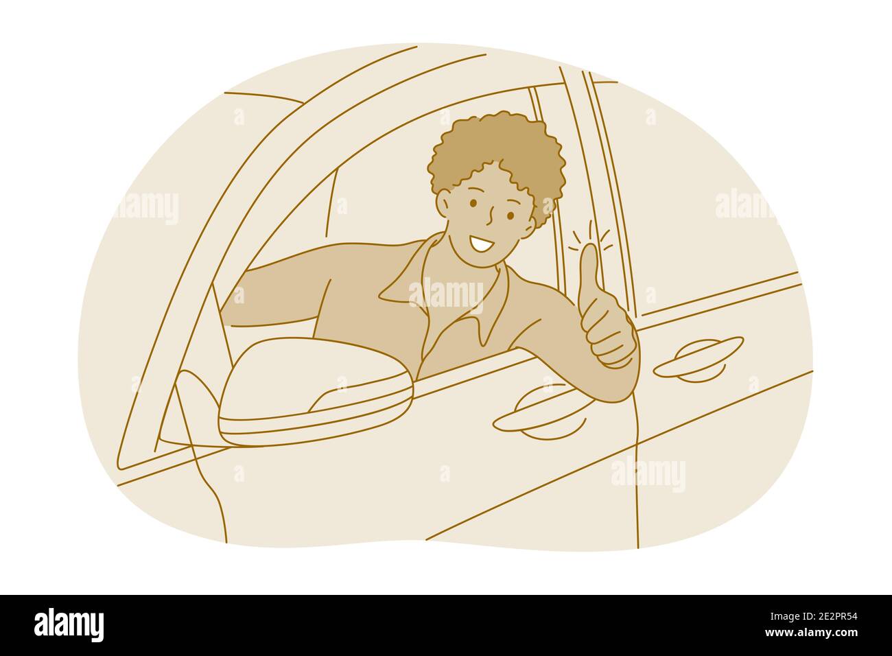 Man driving new car Stock Vector Images - Alamy