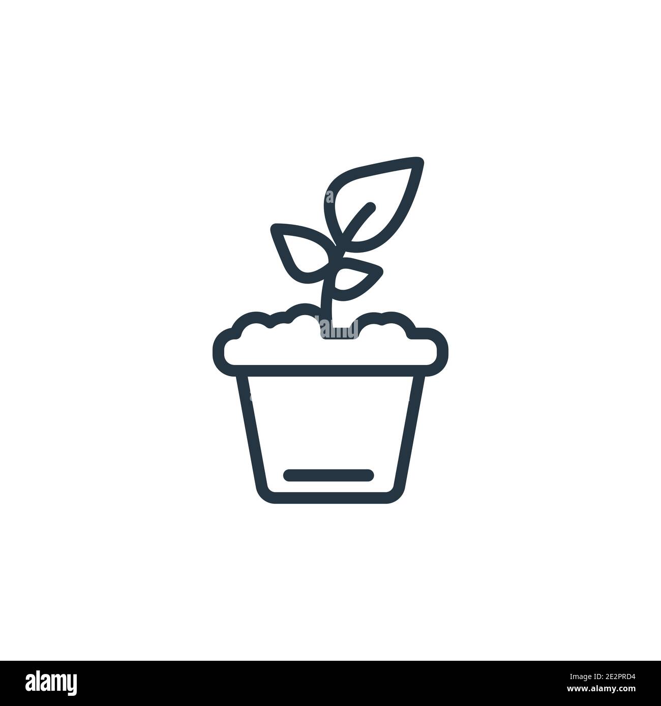 Eco plant outline vector icon. Thin line black eco plant icon, flat ...
