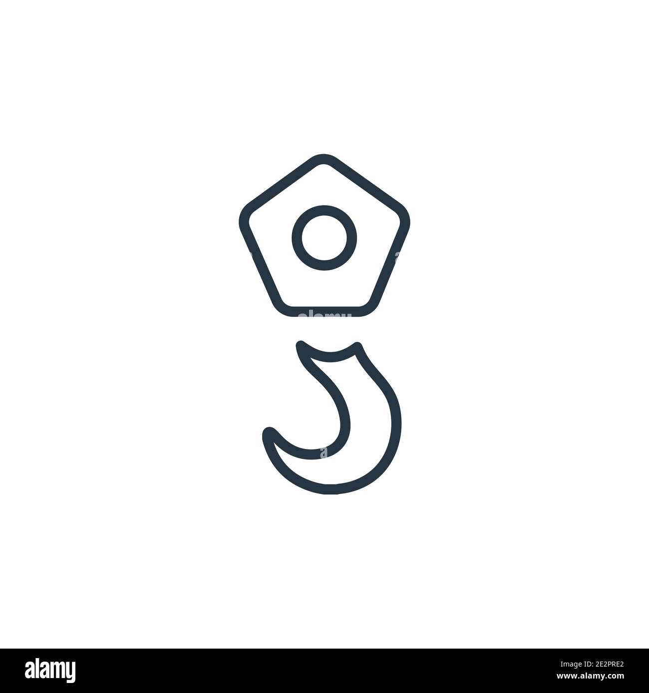 Hook with cargo outline vector icon. Thin line black hook with cargo ...