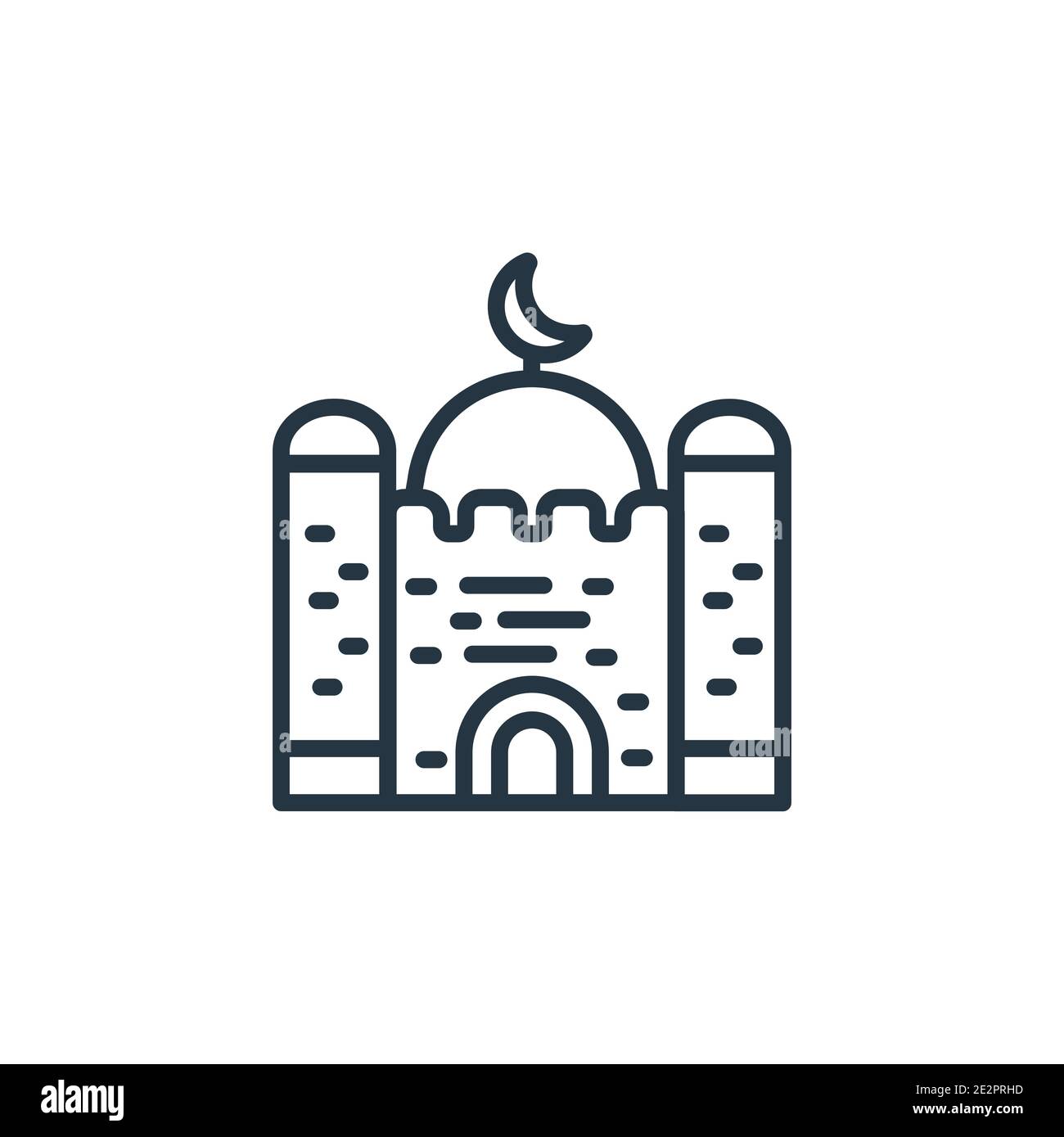Mosque outline vector icon. Thin line black mosque icon, flat vector ...