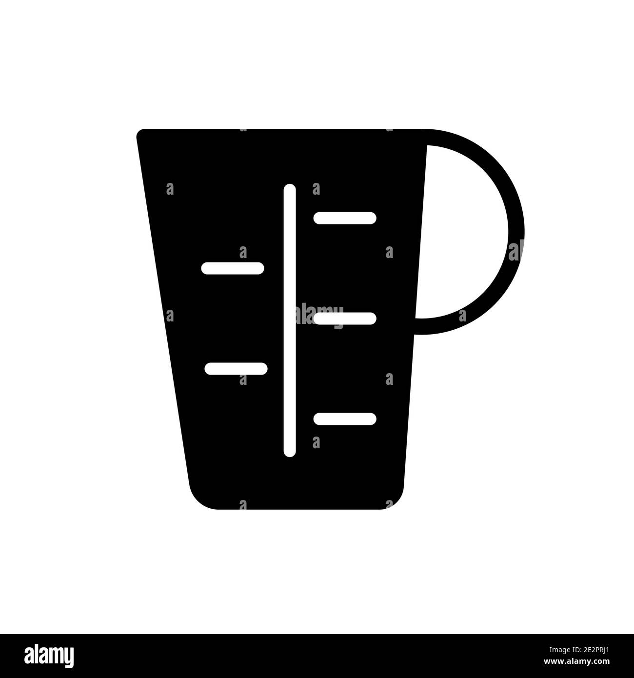 Measuring cup, beaker vector glyph icon. Kitchen appliance. Graph ...
