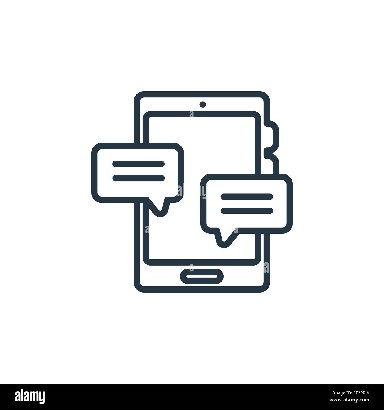Mobile chat outline vector icon. Thin line black mobile chat icon, flat ...