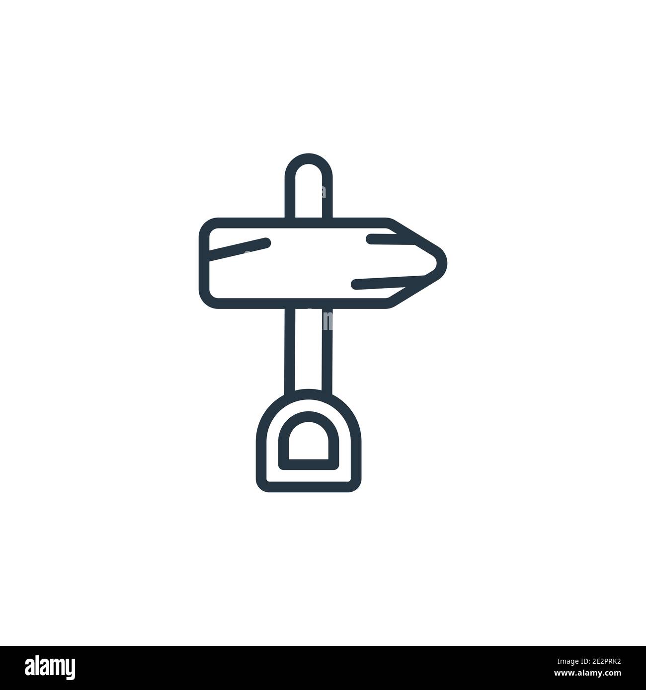 Directional sign outline vector icon. Thin line black directional sign ...