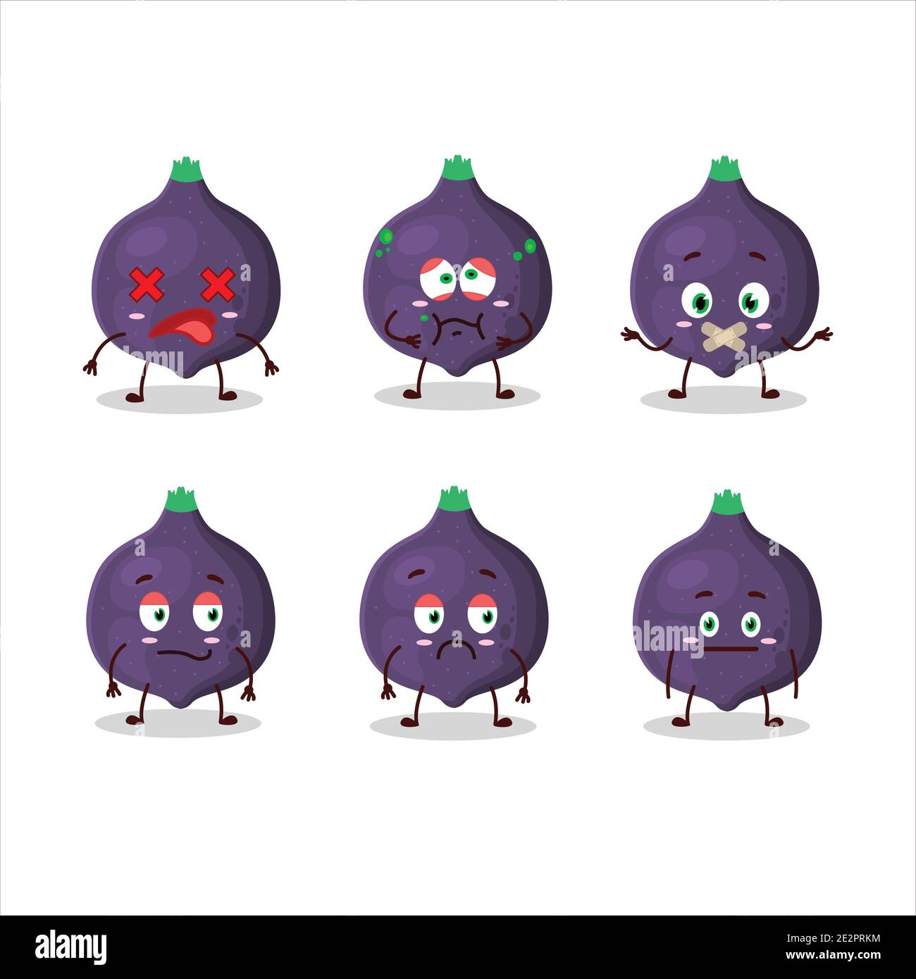 Fig cartoon in character with nope expression. Vector illustration ...
