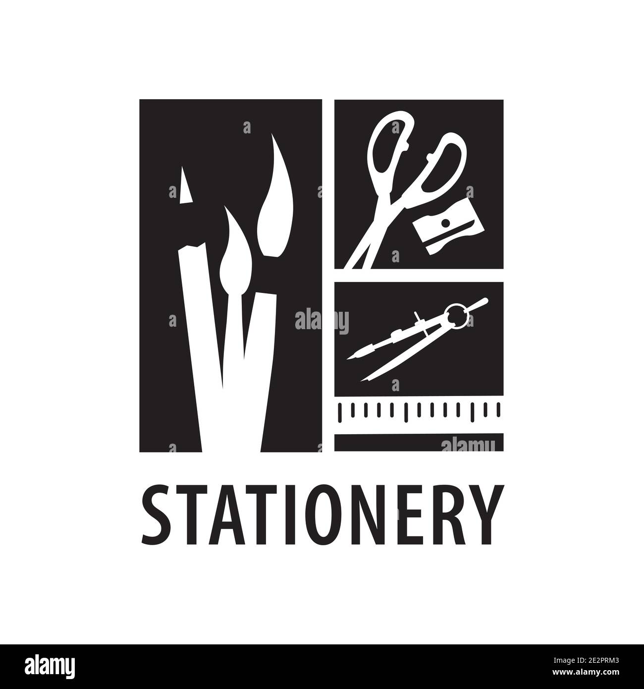 Stationery illustration vector Black and White Stock Photos & Images ...