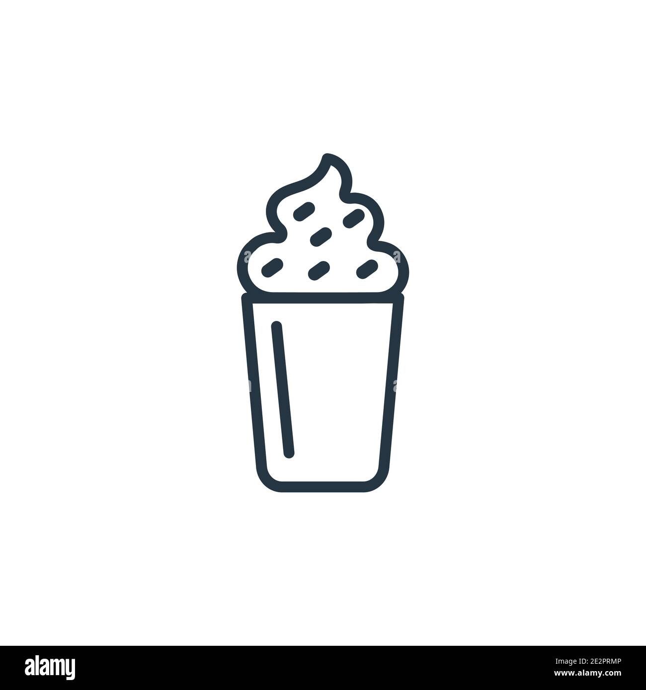 Milkshake outline vector icon. Thin line black milkshake icon, flat vector simple element ...