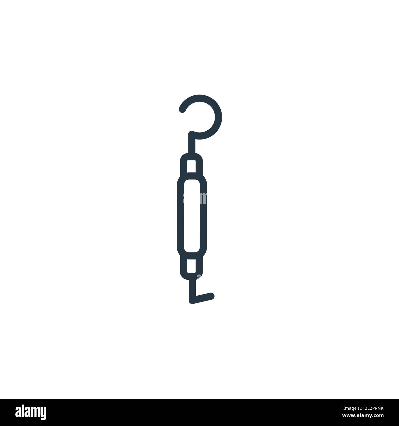 Periodontal scaler outline vector icon. Thin line black periodontal ...