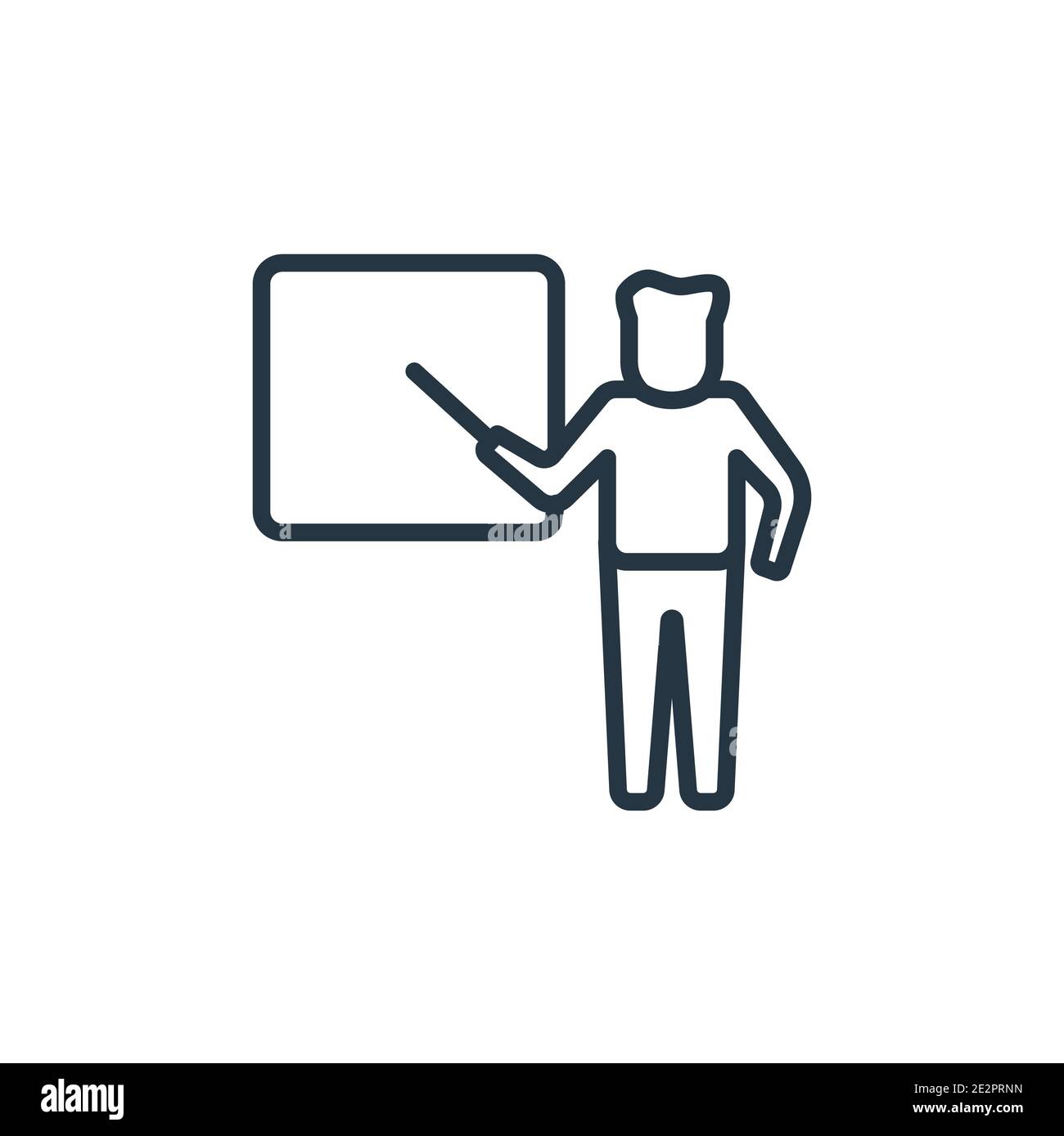 Teacher outline vector icon. Thin line black teacher icon, flat vector ...