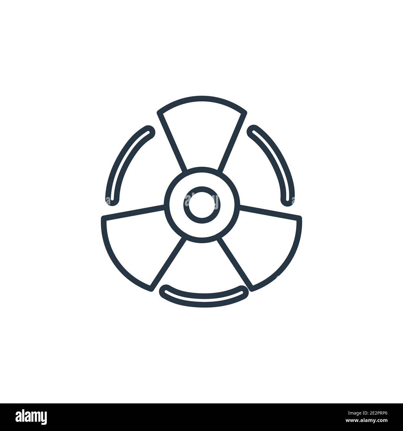 Radioactive outline vector icon. Thin line black radioactive icon, flat ...