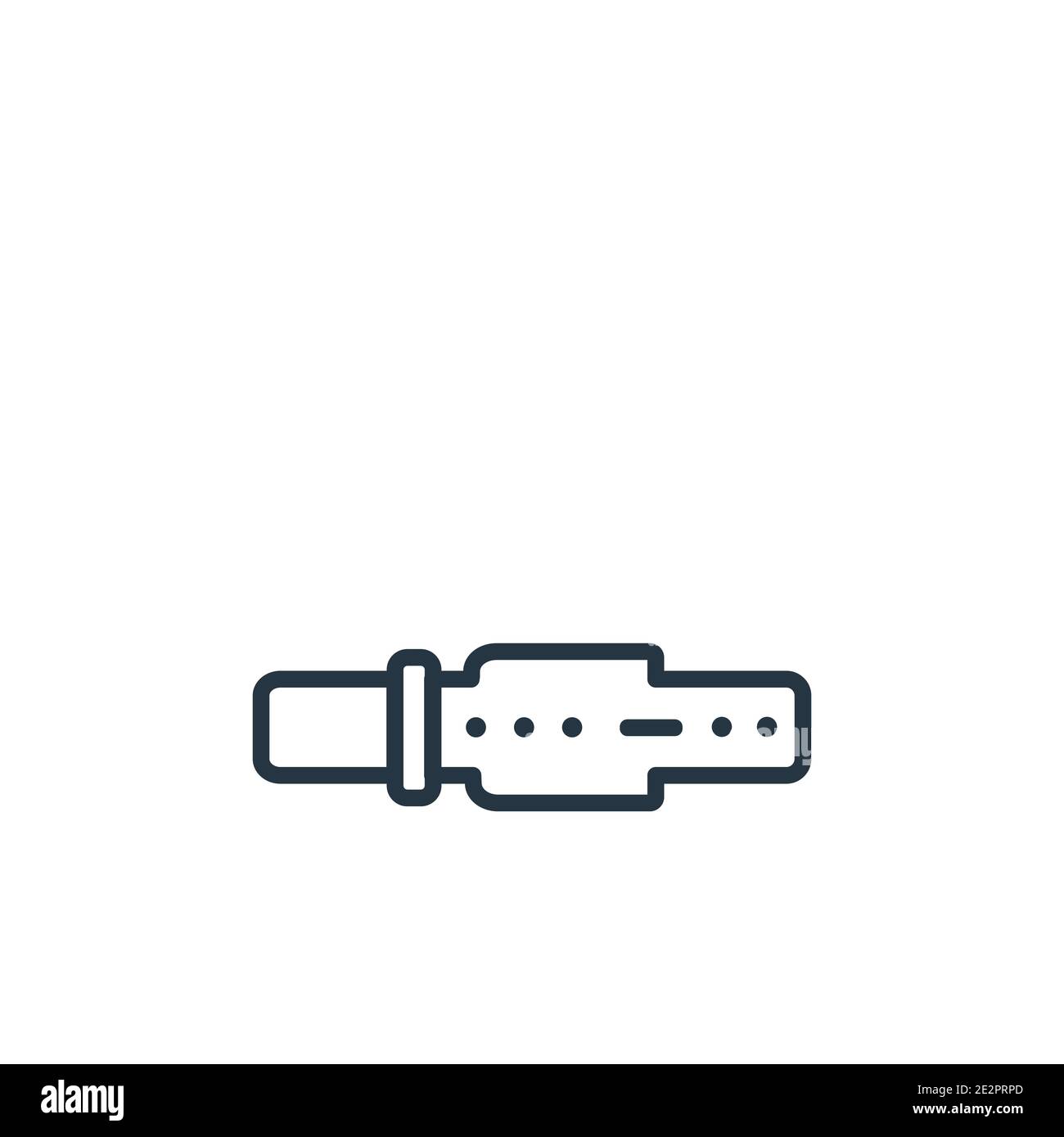 Belt outline vector icon. Thin line black belt icon, flat vector simple ...