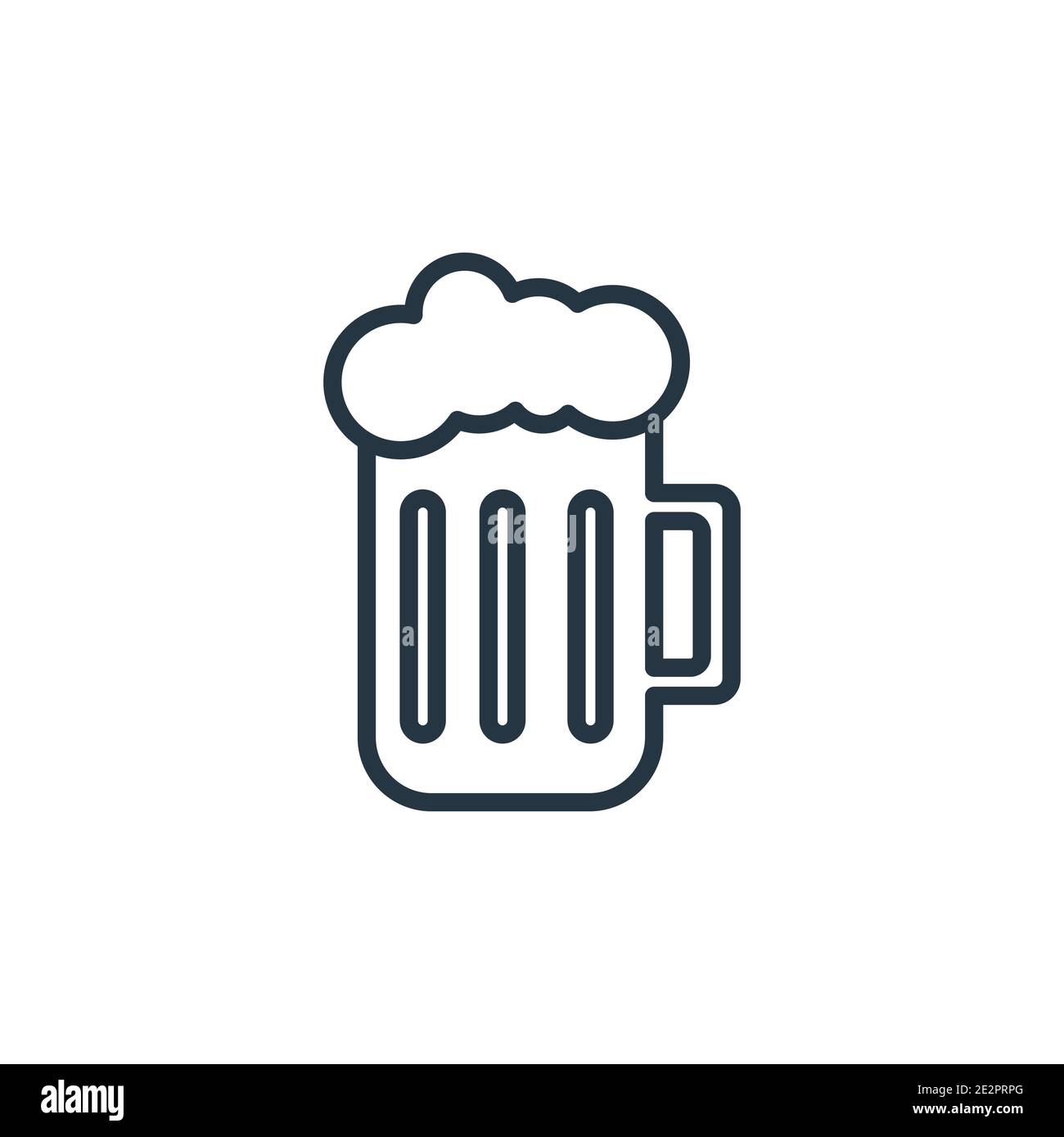 Pint of beer outline vector icon. Thin line black pint of beer icon ...
