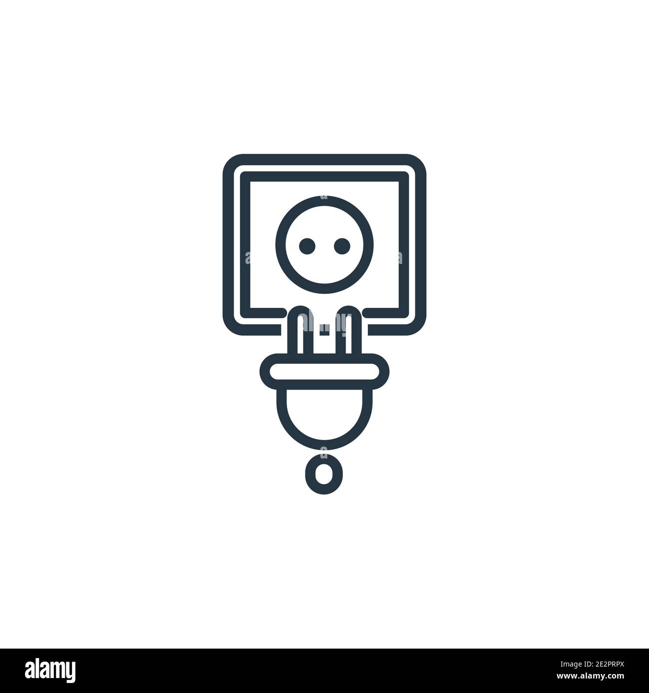 Wall socket outline vector icon. Thin line black wall socket icon, flat ...
