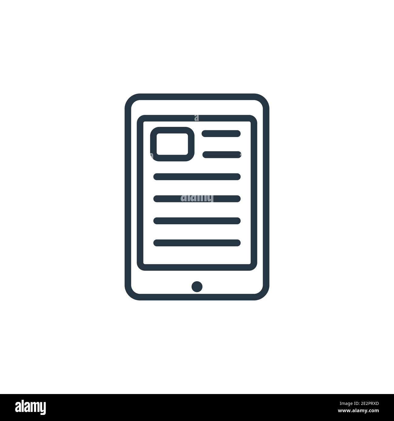 Tablet outline vector icon. Thin line black tablet icon, flat vector ...