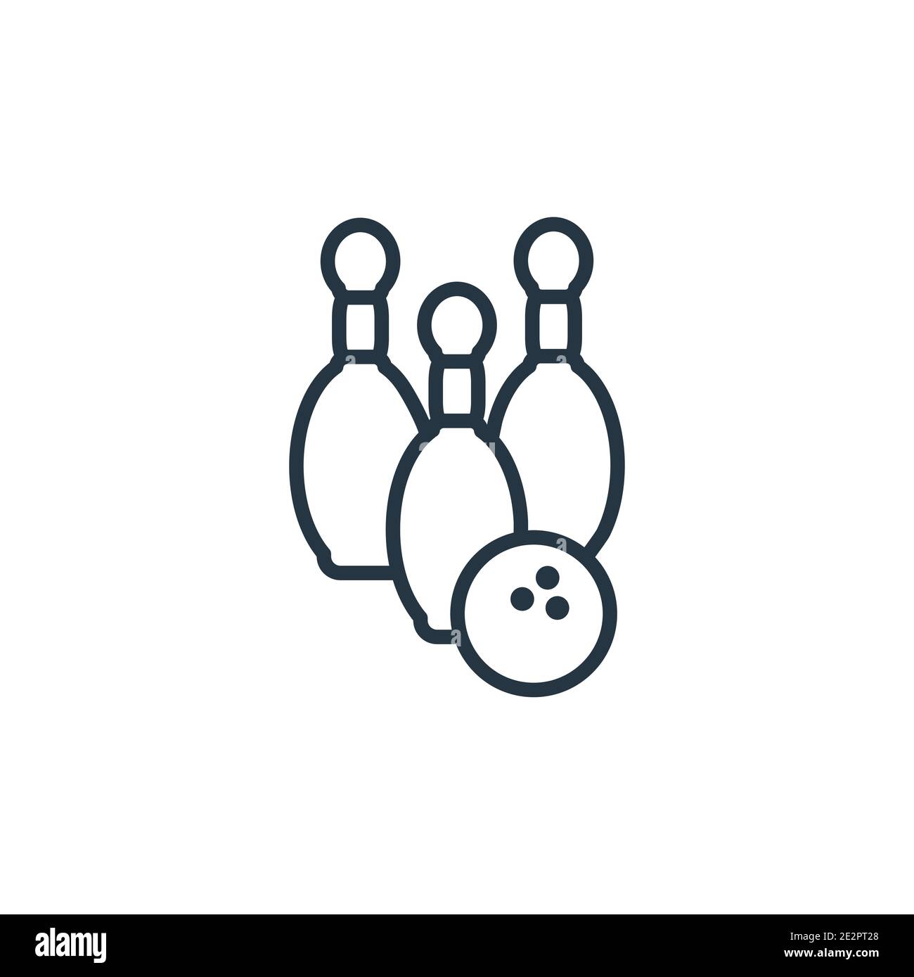 Bowling outline vector icon. Thin line black bowling icon, flat vector ...