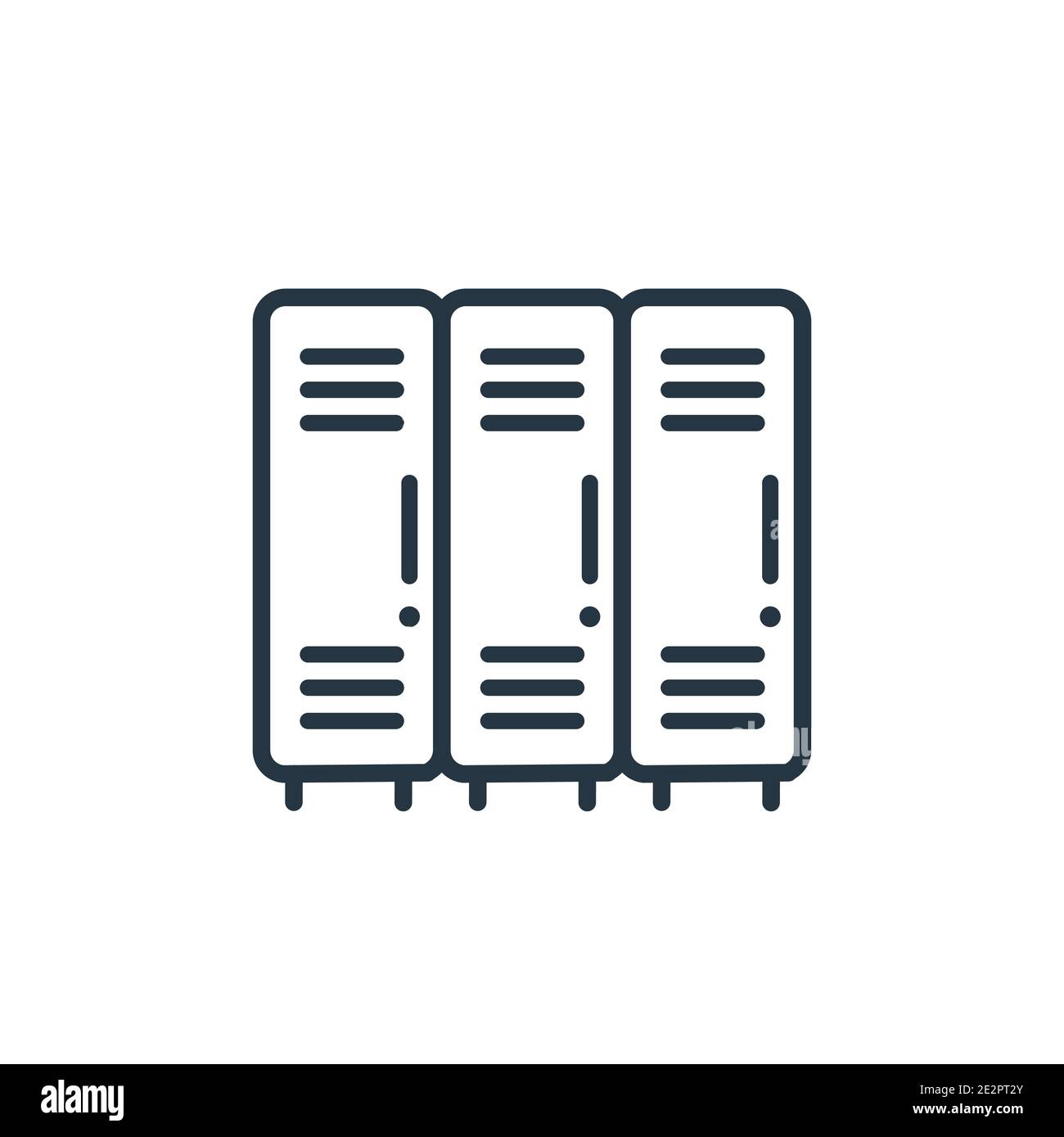Lockers outline vector icon. Thin line black lockers icon, flat vector ...