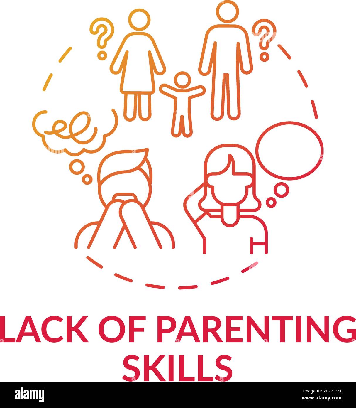 Lack of parenting skills red gradient concept icon Stock Vector Image ...