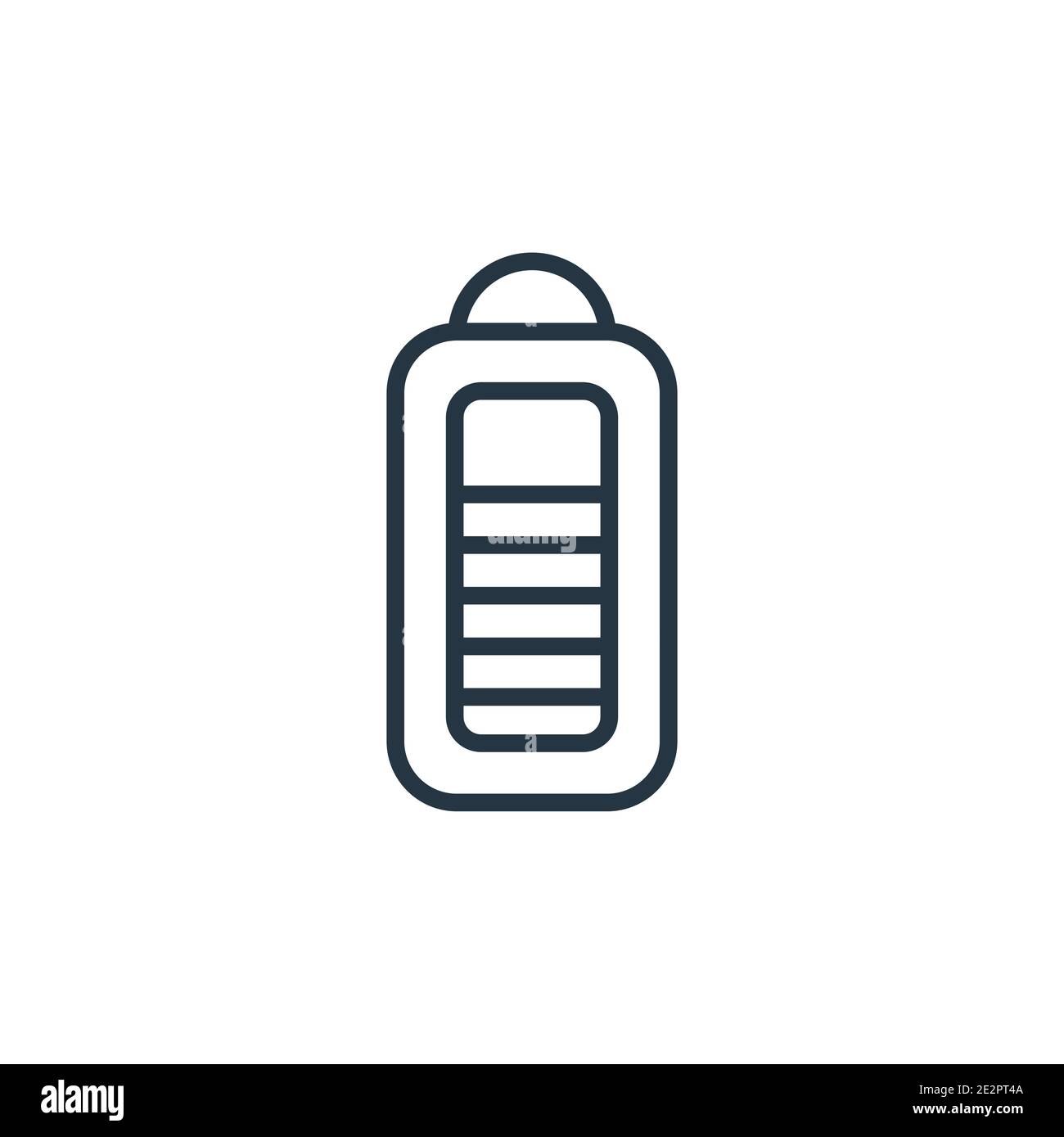 Battery outline vector icon. Thin line black battery icon, flat vector ...