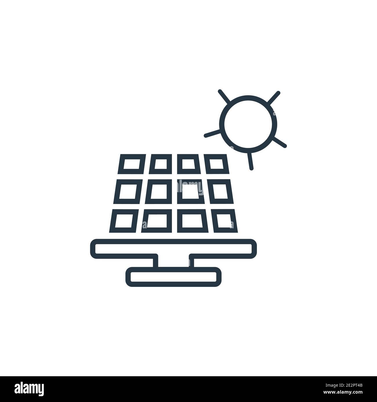 Solar panels outline vector icon. Thin line black solar panels icon ...
