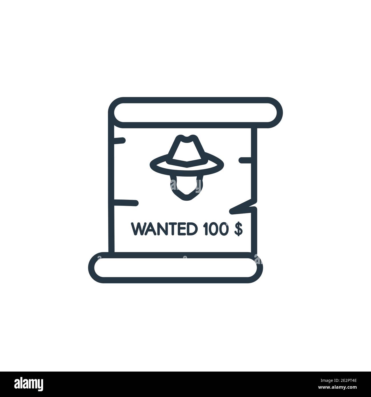 Wanted outline vector icon. Thin line black wanted icon, flat vector ...