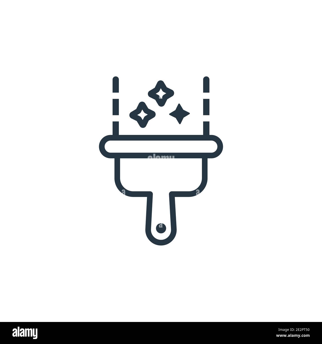 Wiper outline vector icon. Thin line black wiper icon, flat vector simple element illustration ...