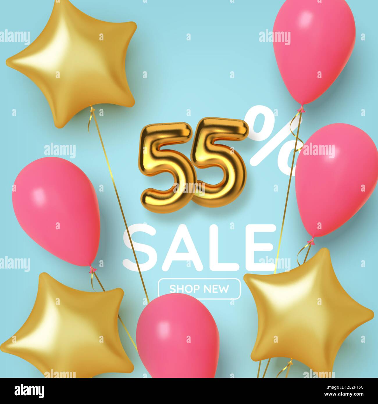 55 off discount promotion sale made of realistic 3d gold number with ...