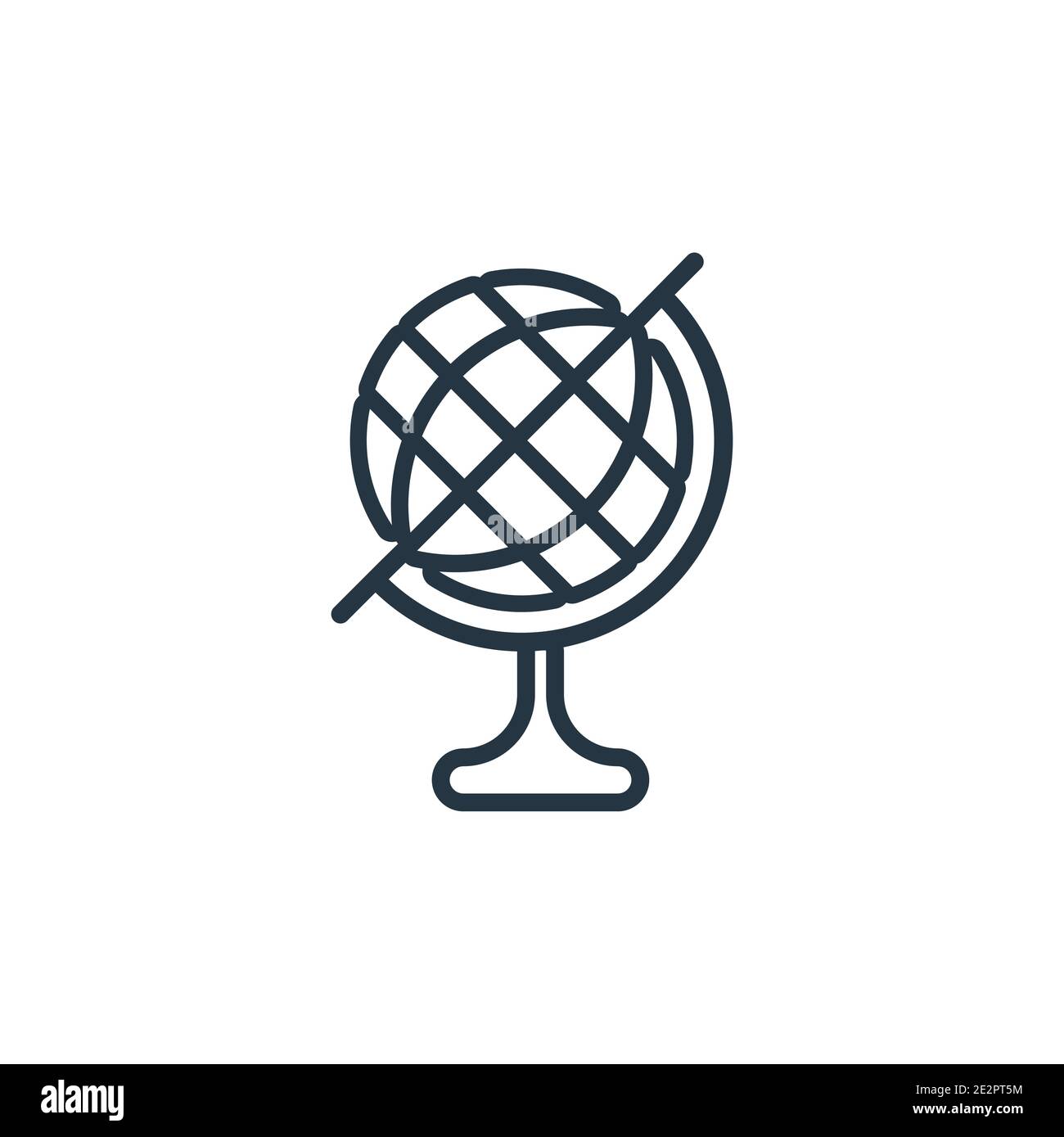School globe outline vector icon. Thin line black school globe icon ...