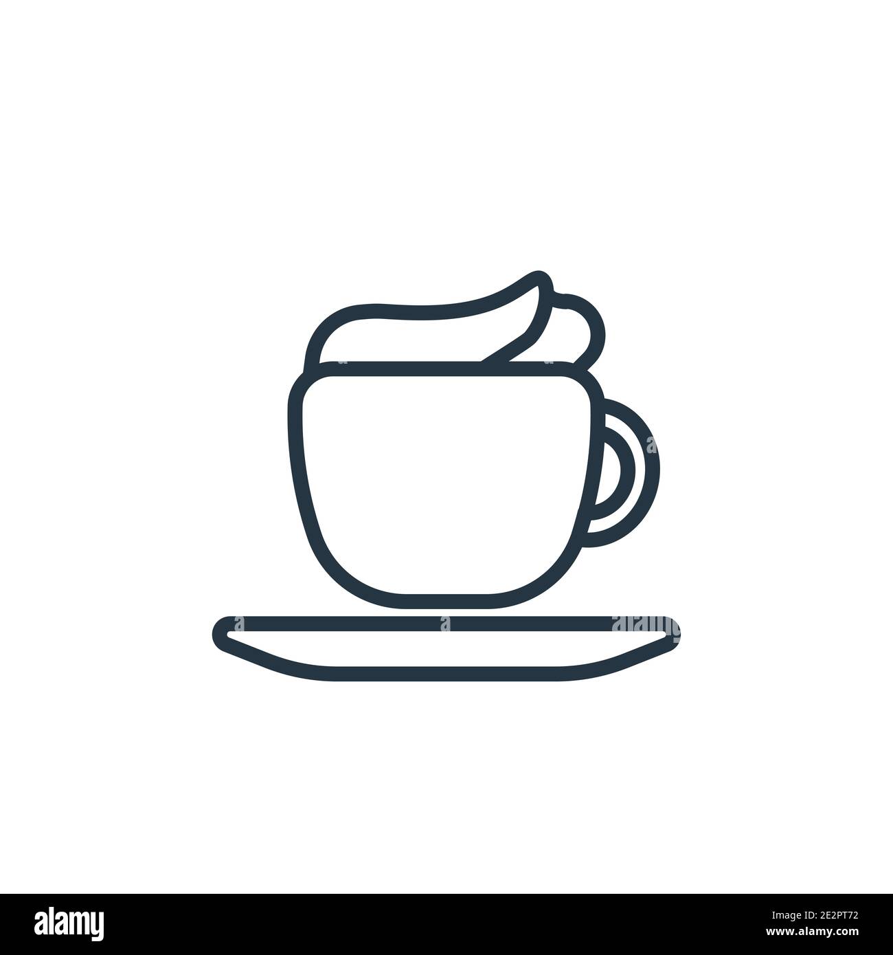 Cappuccino outline vector icon. Thin line black cappuccino icon, flat ...