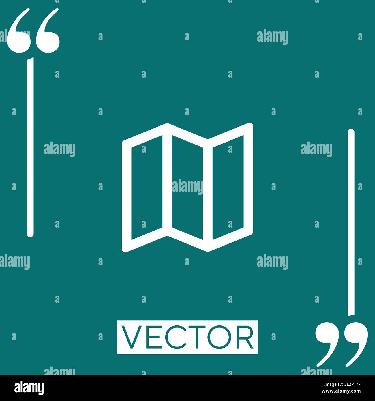 map tryptich folded outline Linear icon. Editable stroke line Stock ...