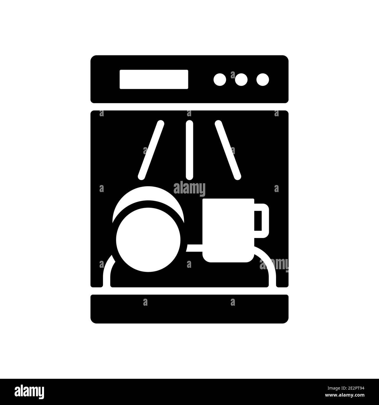 Dishwasher vector glyph icon. Electric kitchen appliance. Graph symbol ...
