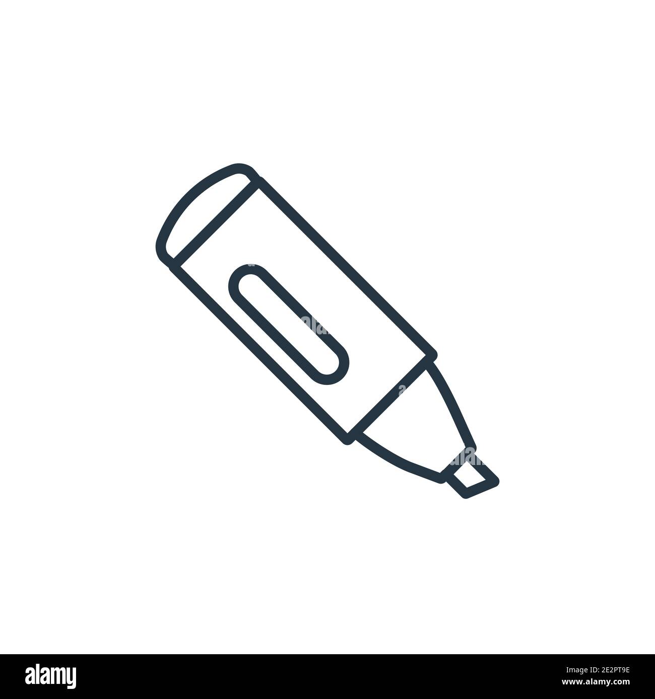 Marker outline vector icon. Thin line black marker icon, flat vector ...