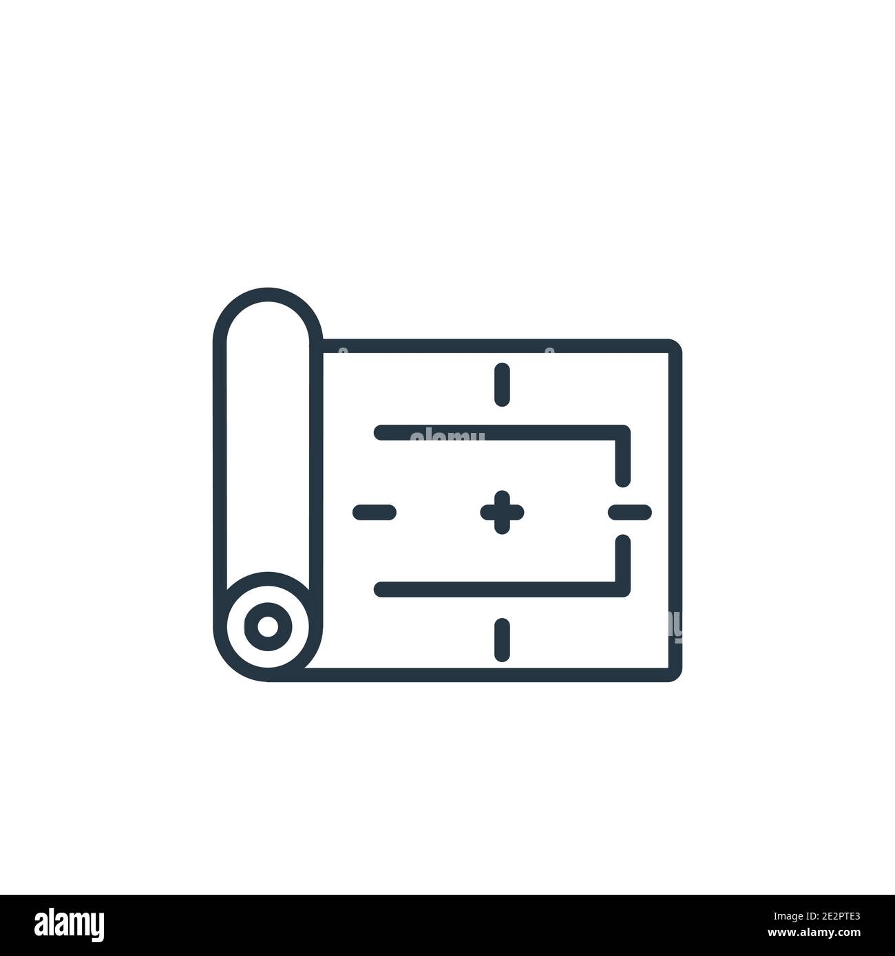 Construction plan outline vector icon. Thin line black construction ...