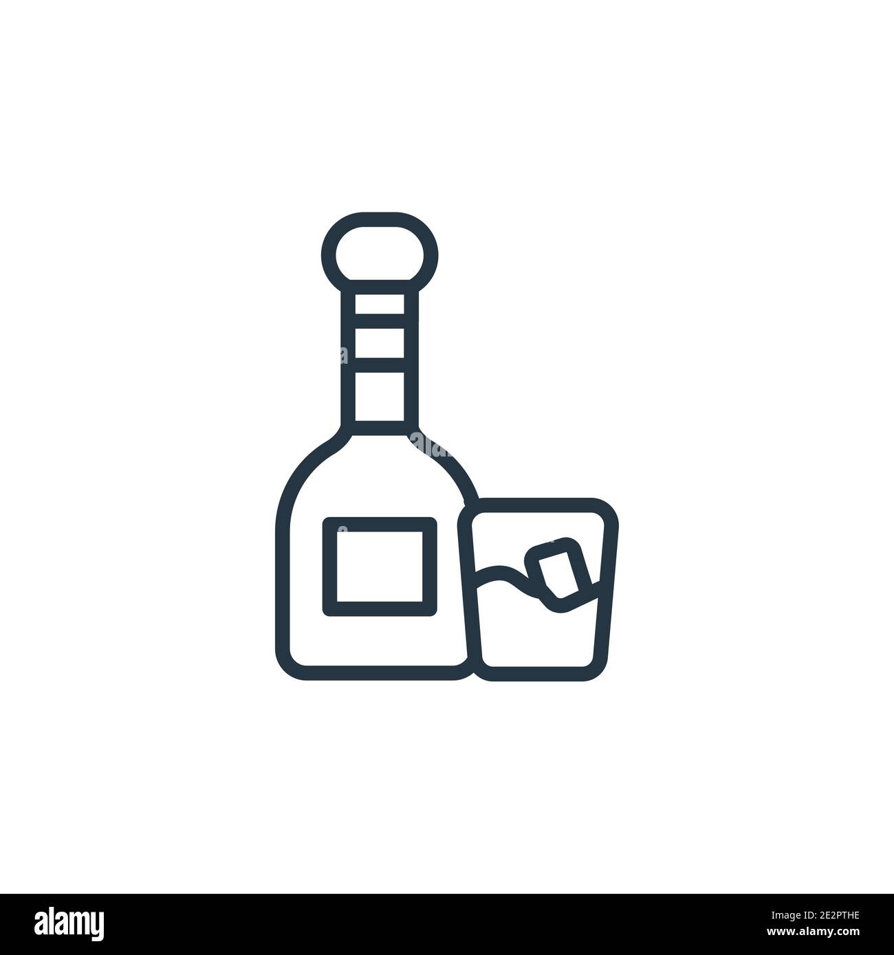 Whiskey outline vector icon. Thin line black whiskey icon, flat vector ...