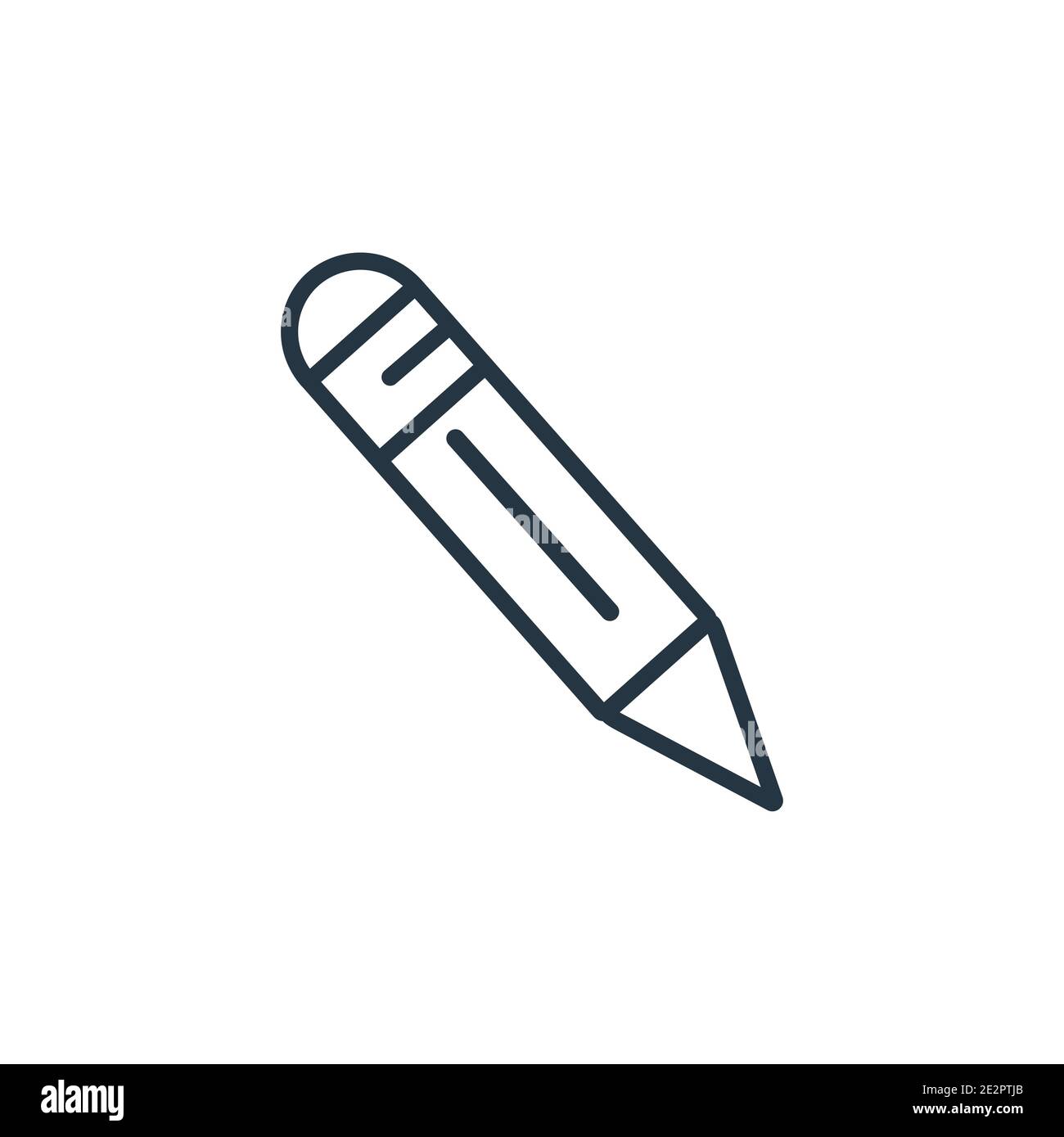 Pencil outline vector icon. Thin line black pencil icon, flat vector ...