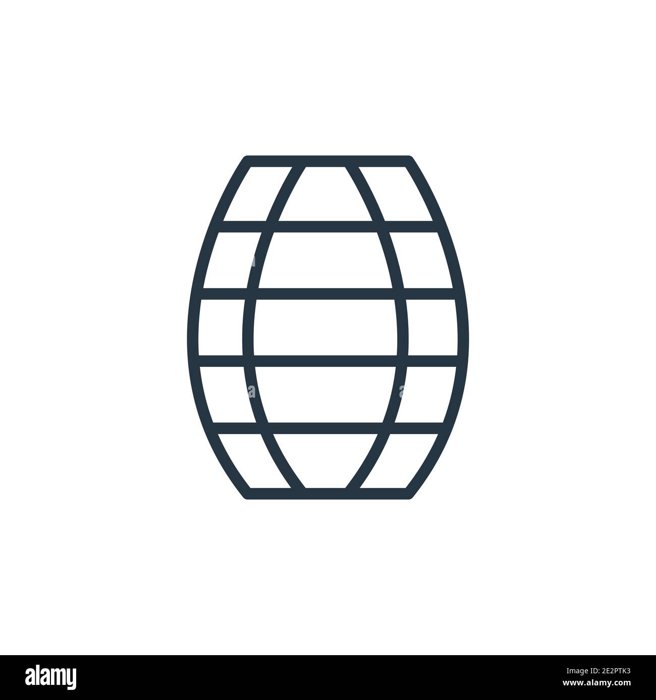 Cask outline vector icon. Thin line black cask icon, flat vector simple ...