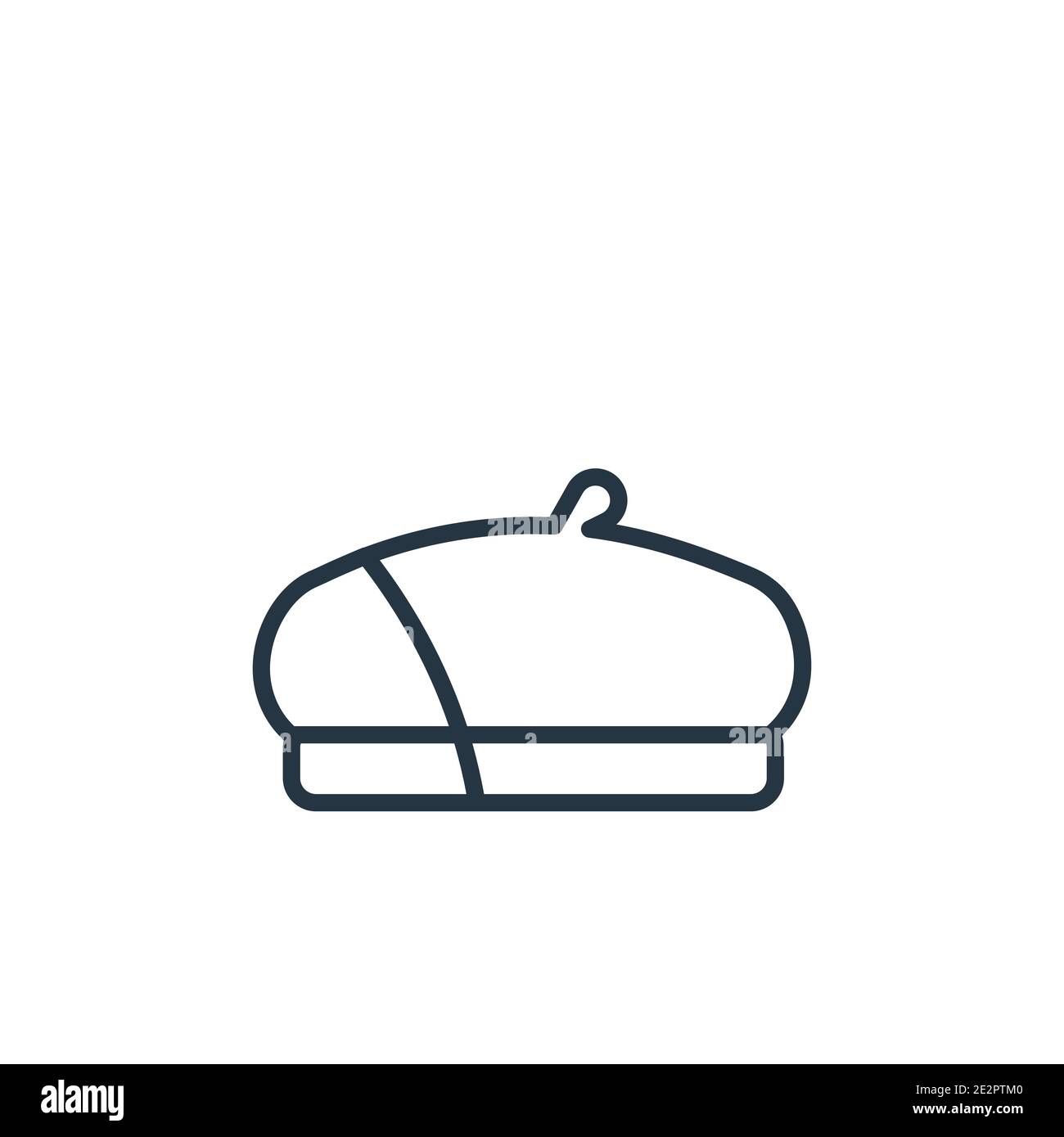 Beret outline vector icon. Thin line black beret icon, flat vector ...