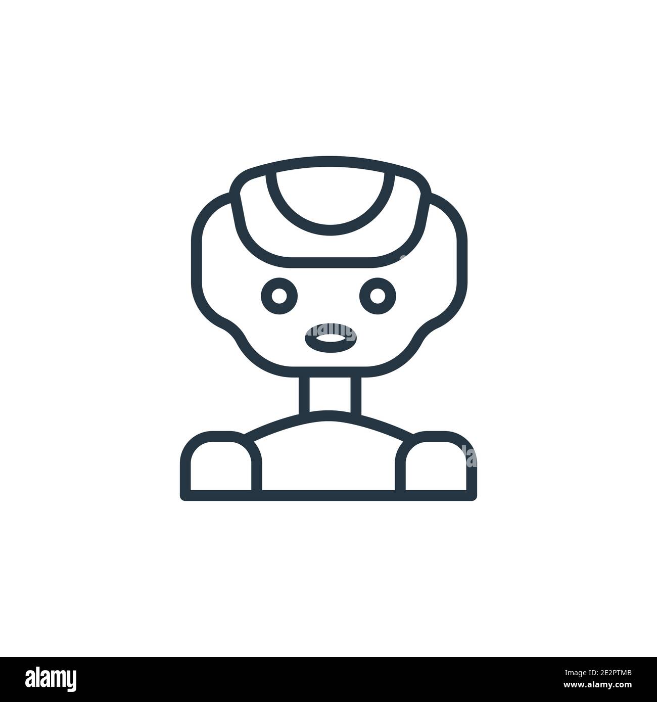 Robotics outline vector icon. Thin line black robotics icon, flat ...