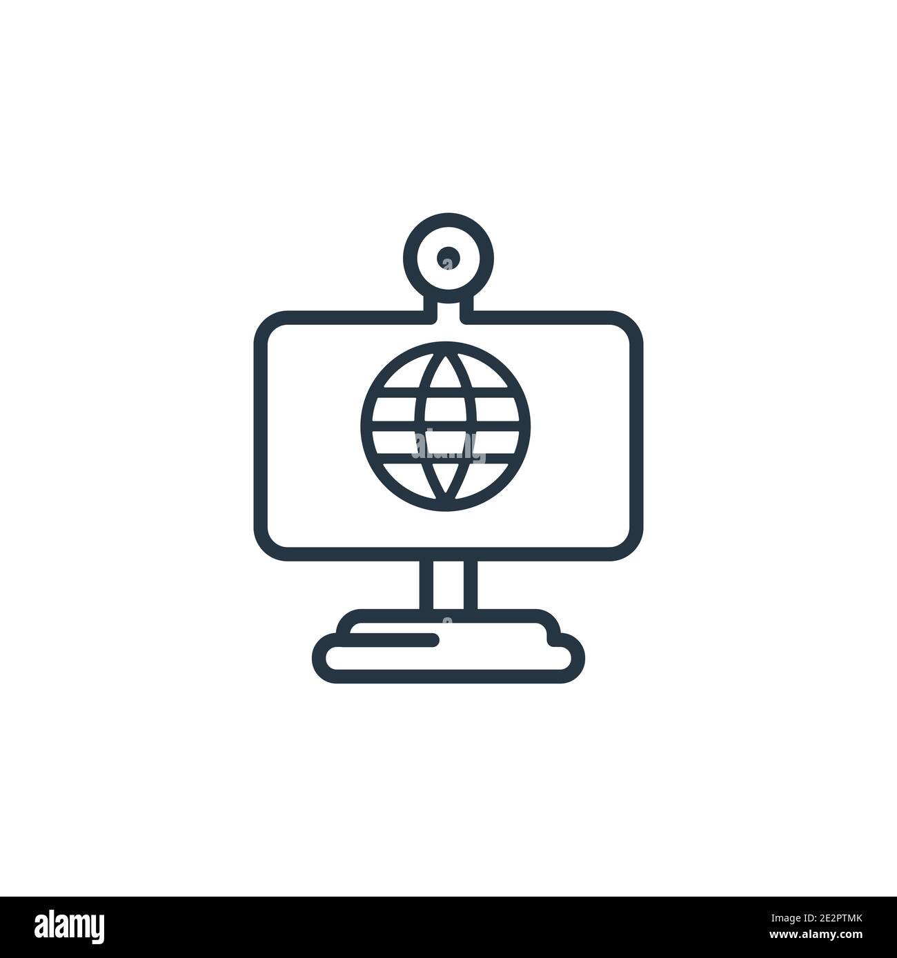 Web camera outline vector icon. Thin line black web camera icon, flat ...