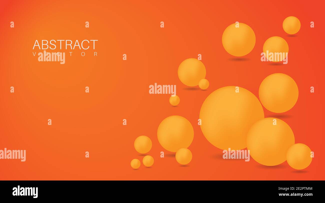 Abstract vibrant gradient 3d orange circle realistic background. vector ...