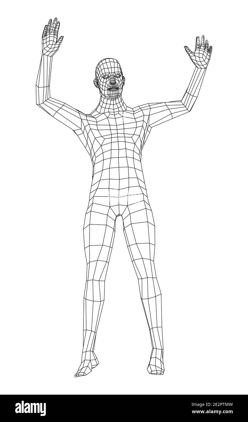 Wireframe jumping man. Vector Stock Vector Image & Art - Alamy