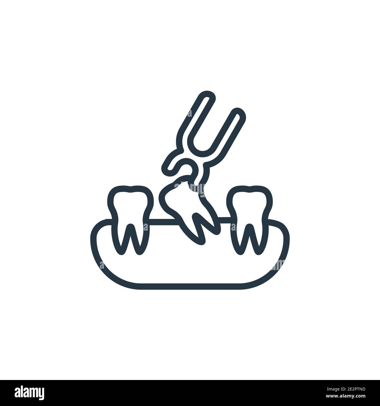 Tooth extraction outline vector icon. Thin line black tooth extraction ...